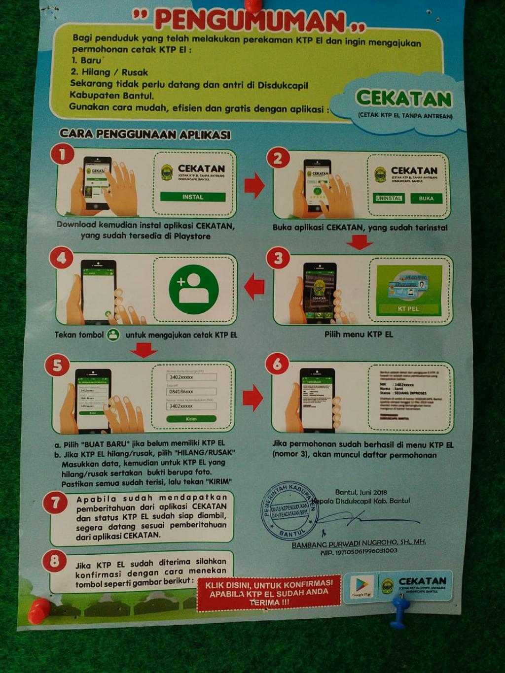 Cetak KTP EL lewat Aplikasi - Website Kalurahan KARANGTENGAH